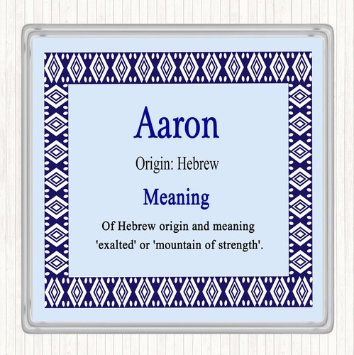 Aaron Name Meaning Drinks Mat Coaster Blue | eBay