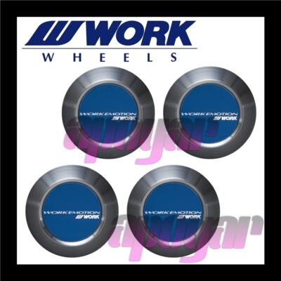 120251 x4 WORK EMOTION Center Cap Blue HIGH TYPE Four cap set For D9R ...