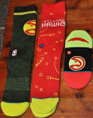 Atlanta Hawks Stance socks men's LARGE 9-12 NEW NBA lot of 3 pairs ...