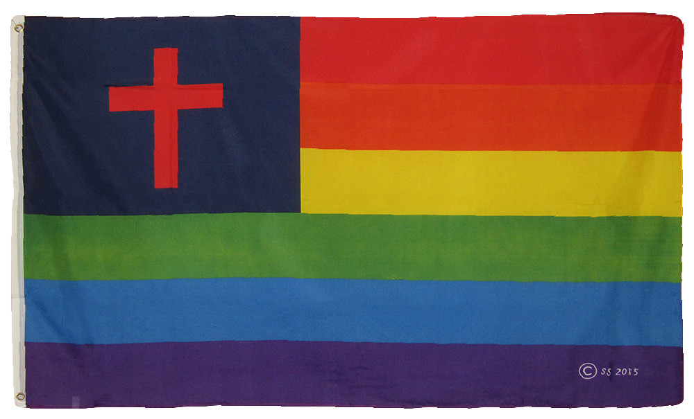 3x5 Christian Red Blue Cross With Rainbow Flag 3'x5' Banner grommets | eBay