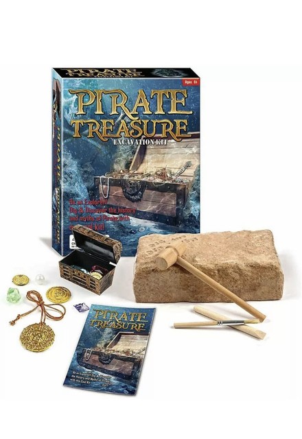 Pirate Treasure Dig Kit for Kids Gem Excavation Set With Digging Tools ...