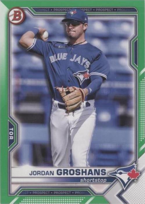 2021 Bowman Draft - Jordan Groshans #BD-82 Green /99 (RC) for sale ...