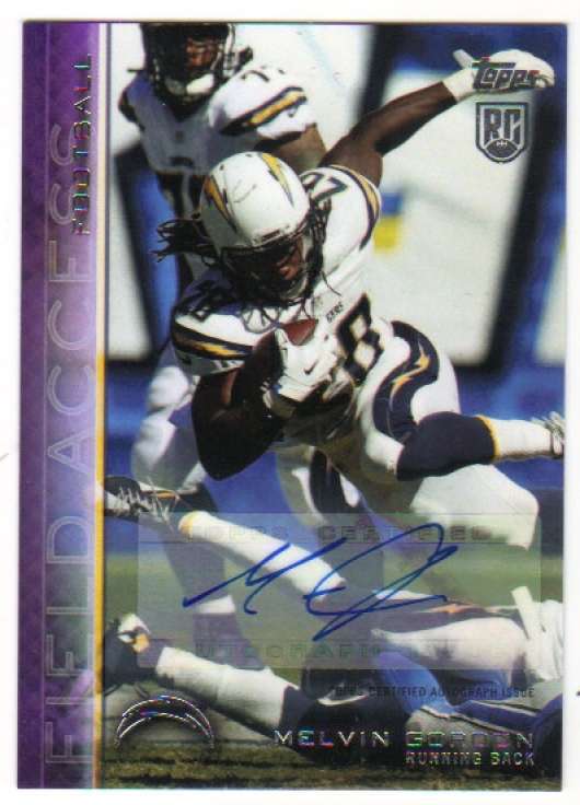 2015 Topps Field Access Autograph Purple AUTO RC /25 #102 Melvin Gordon ...