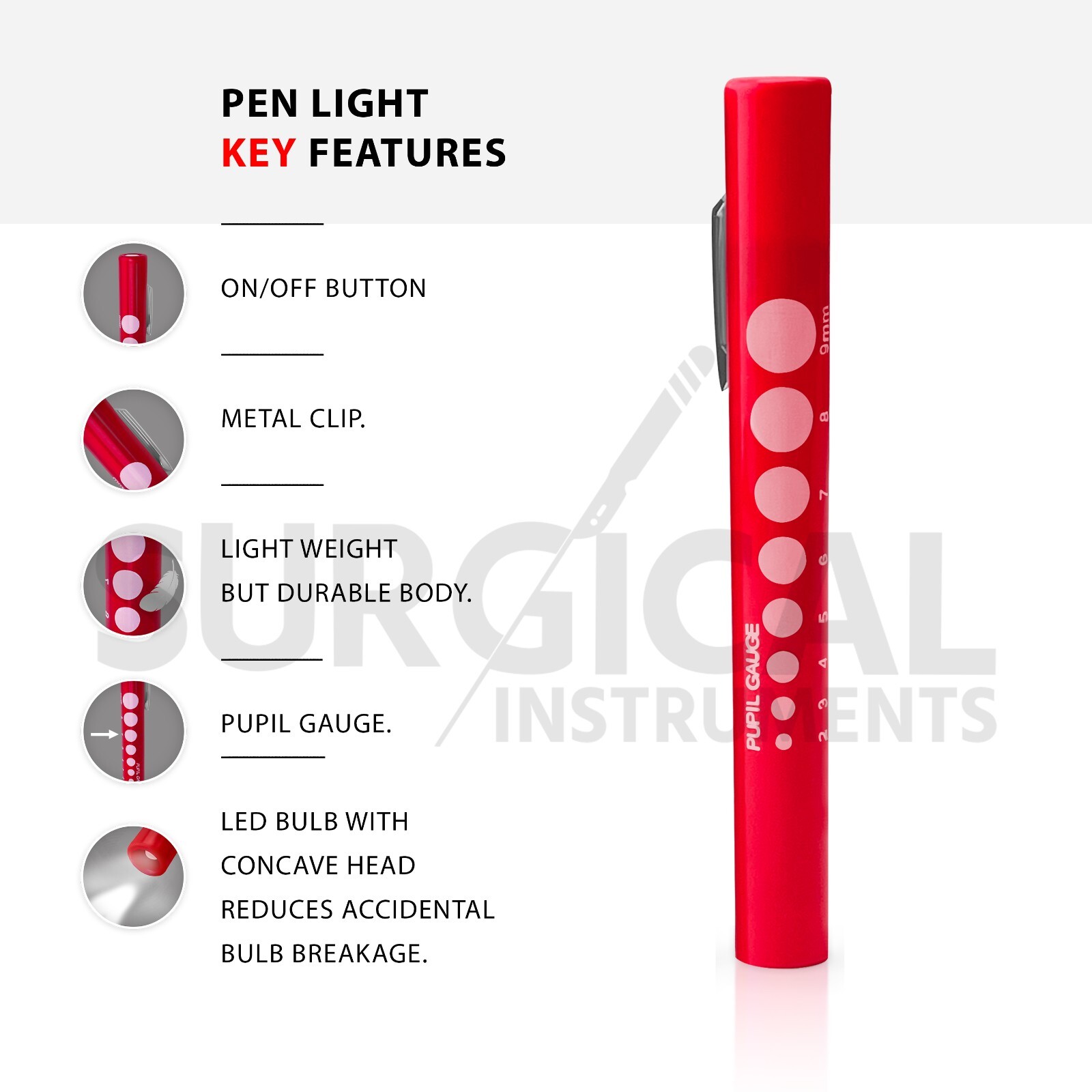 Disposable Penlights Diagnostic ENT Emergency Medical - Assorted Colors ...