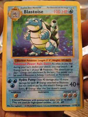 Pokémon TCG Blastoise Base Set 2/102 Holo Shadowless Holo Rare | eBay