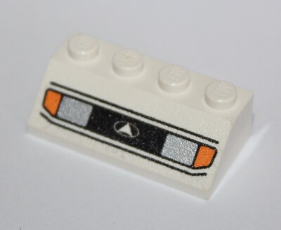 Lego White Slope 45 2x4 with Headlights 1 Pattern 3037px1U/set 6548 ...