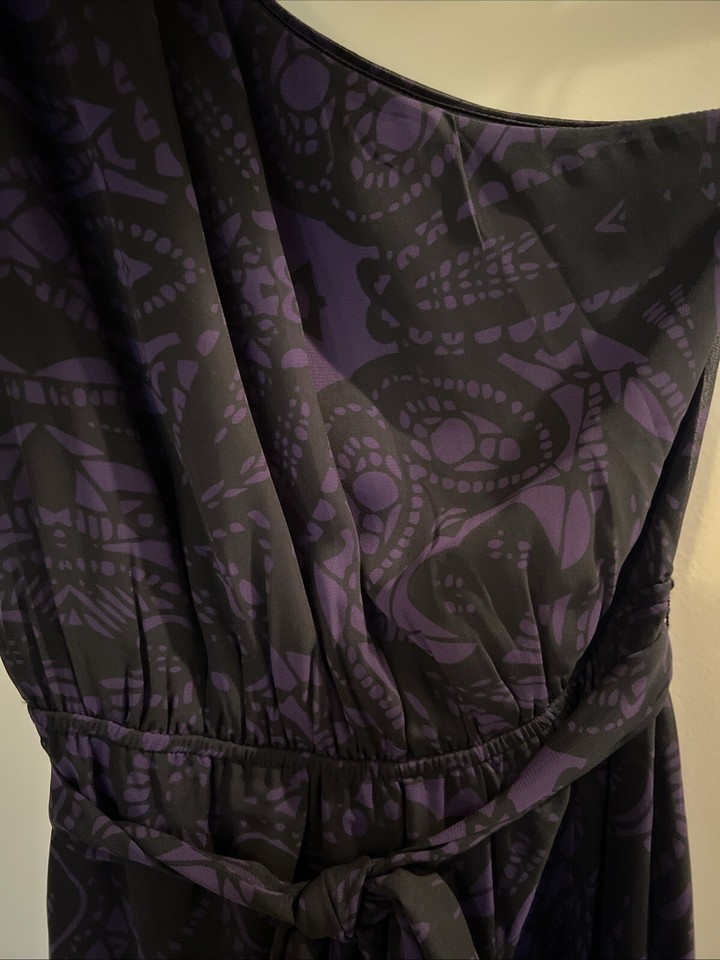 Express Women XS Off The Shoulder One Side Dress Black/purple | eBay