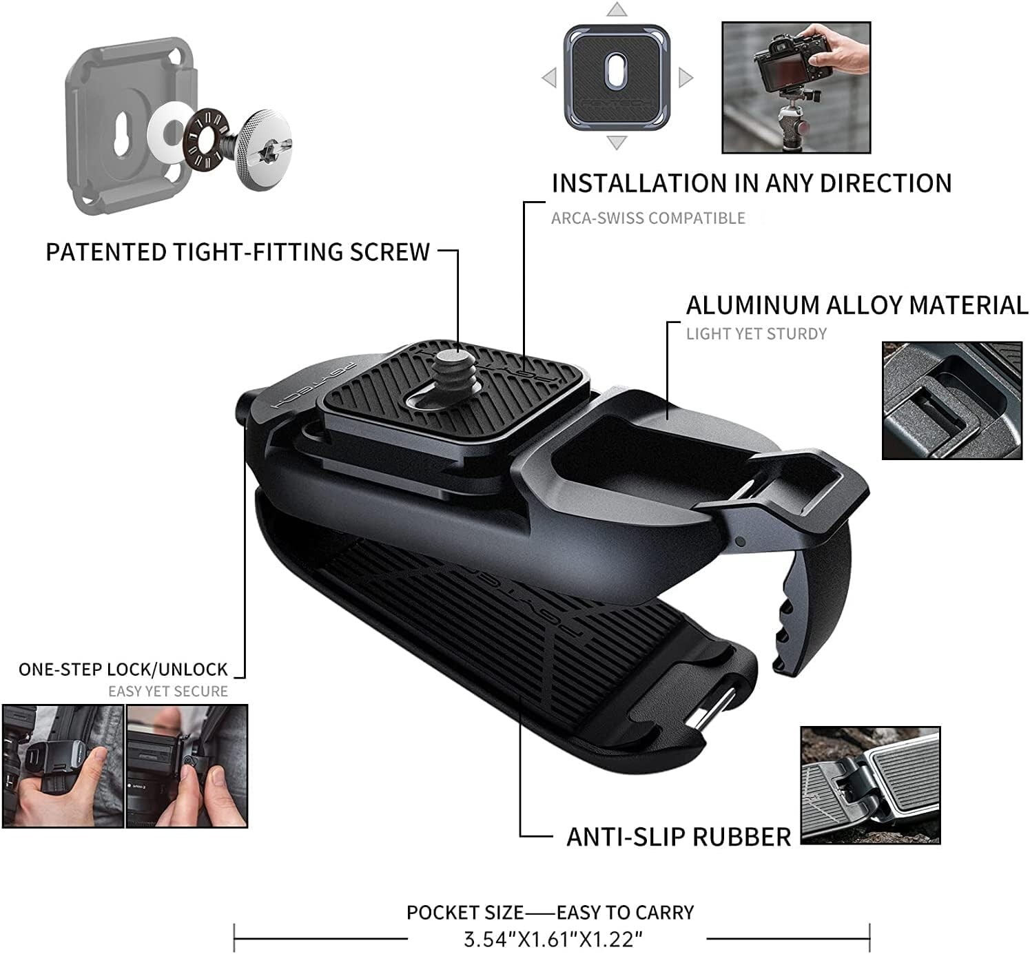 PGYTECH Beetle Camera Clip - Black (P-CG-040) for sale online | eBay