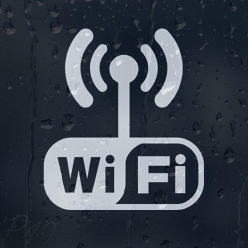 Wi Fi Antenna Internet WiFi Sign Window Wall Decal Vinyl Sticker | eBay
