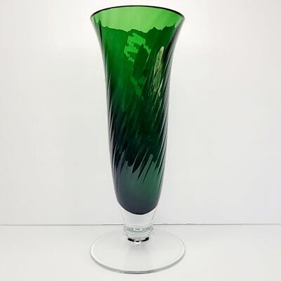 LSA International Glass Deep Emerald Green Footed Vase | eBay