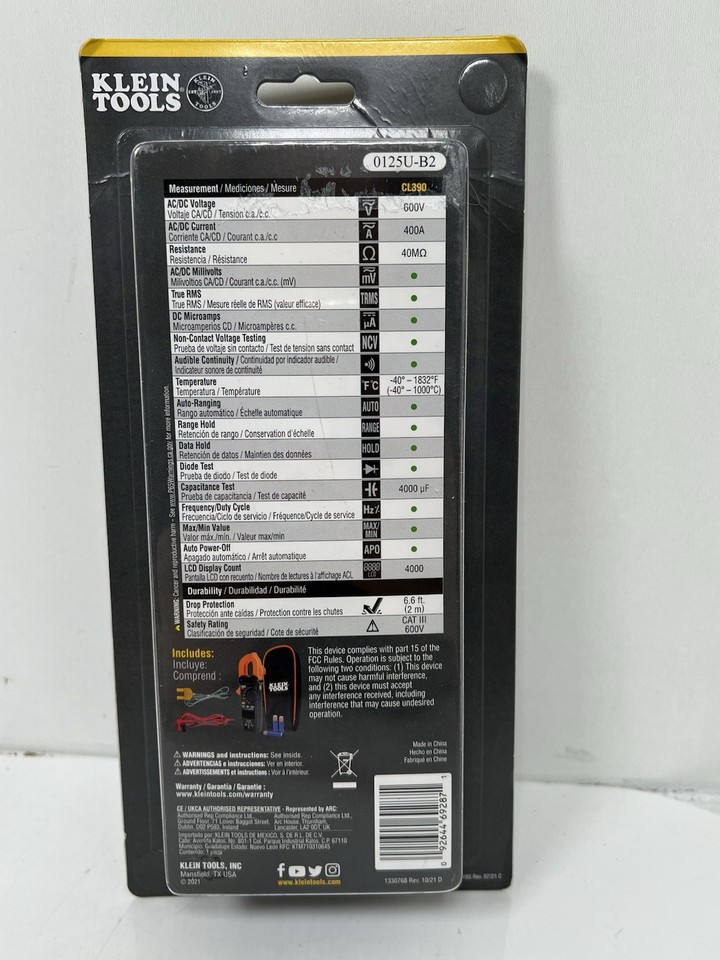 Klein Tools CL390 AC/DC Digital Clamp Meter New Sealed 92644692871| eBay
