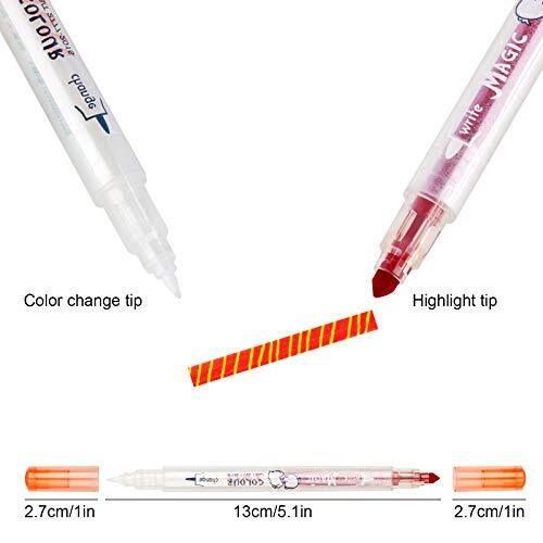 12-Pack Color Changing Marker Set Dual Tip Highlighter Assorted Colors ...