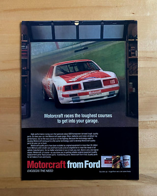 1986 Original Print Ad Ford Motorcraft Thunderbird Nascar Ricky Rudd ...