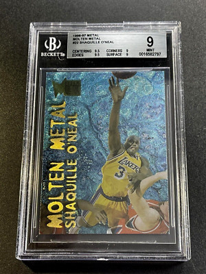 SHAQUILLE O'NEAL SHAQ 1996 FLEER METAL MOLTEN METAL BGS 9.5 9 9.5 9 ...