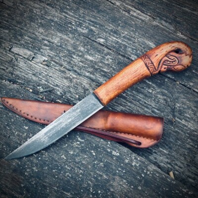 Handcrafted Viking Knife – Dragon Head Handle – Inspired by Drakkar ...