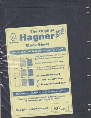 Stamp Album Stock Sheets Single Side 5 Pages 1 Row Black Polyester Film ...
