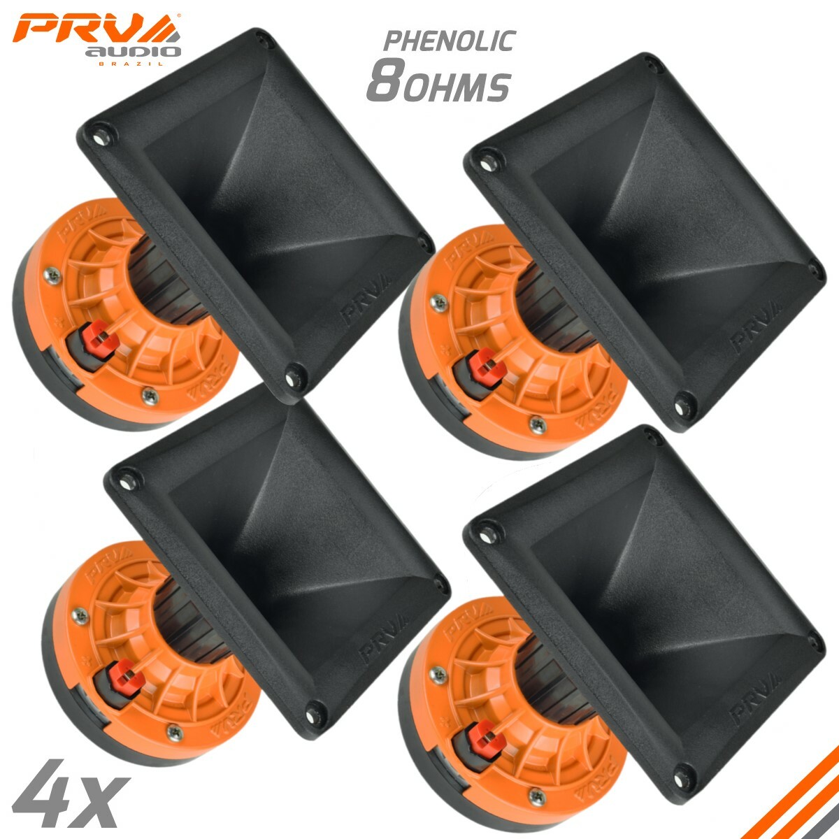 4x PRV Audio WG270Ph Compact Phenolic 2" VC Compression Driver + Horn ...