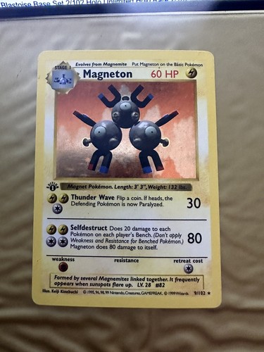 Pokemon Base Set Magneton Holo 1st Edition Shadowless 9/102 | eBay