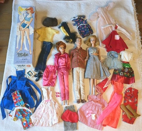 Vintage 1960s Mattel Barbie, Midge, & Ken Straight Leg Painted Nail ...