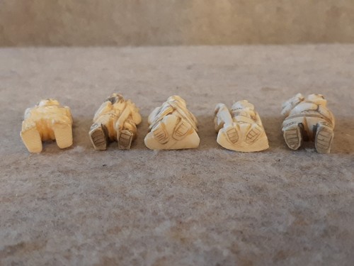 5 Vintage Miniature Carved Stone Figurines detailed intricate small ...