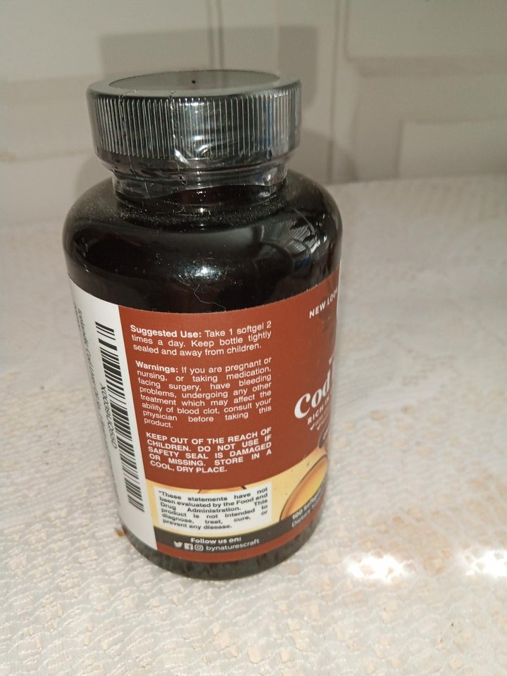 Nature's Craft Wild Icelantic Cod Liver Oil Softgels 100 08/2025 READ ...