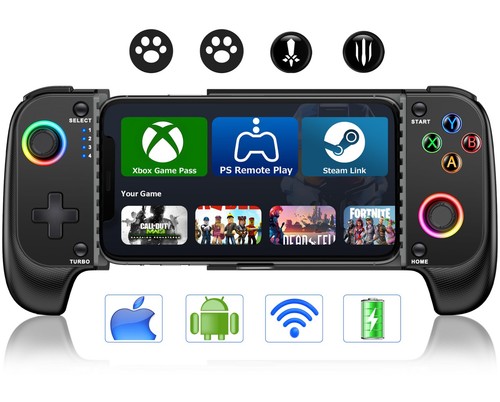 Wireless Phone Controller for iPhone/Android With Hall Joystick and LED ...
