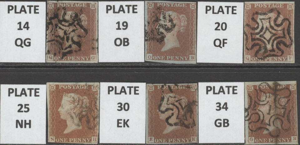 SG8 1d x 6 Plated 4 Margin Maltese Cross Examples. Good-Fine Used. | eBay