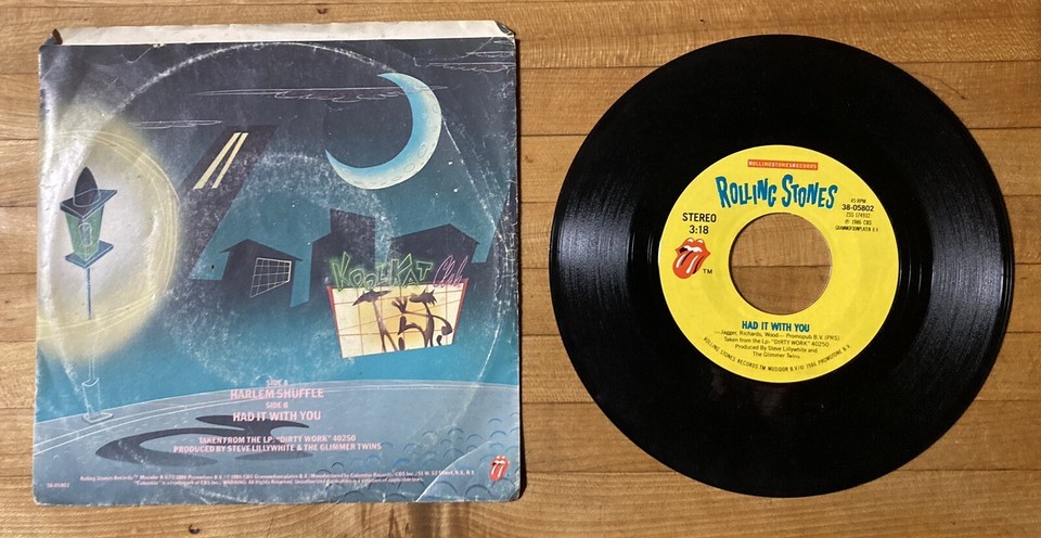Harlem Shuffle b/w Had It With You, Rolling Stones, 7" 45 RPM w/sleeve ...