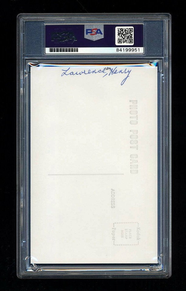 BILL LAWRENCE SIGNED GEORGE BRACE POSTCARD PHOTO PSA/DNA 1932 DETROIT ...