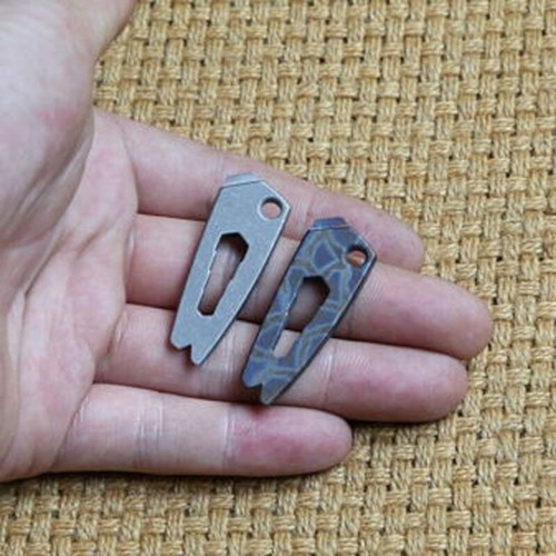 EDC Mini TC4 Titanium Crowbar Pry Bar Underreach Tool Key Keychain ...