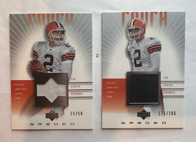 Tim Couch 2002 Upper Deck UD Graded Jersey G1-TC /200 & G3-TC /50 SSP ...