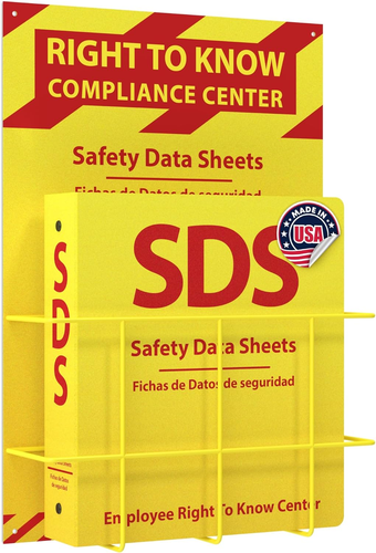 Osha-Compliant SDS/MSDS Binder with Wall Mount, 2Inch 3-Ring, High-Visibility Ye 744110051827| eBay
