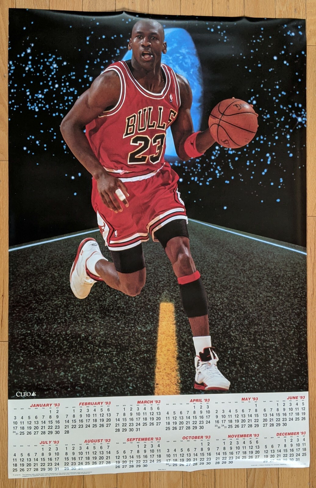 Vintage Original 1993 Michael Jordan Chicago Bulls Cleo Calendar Poster ...