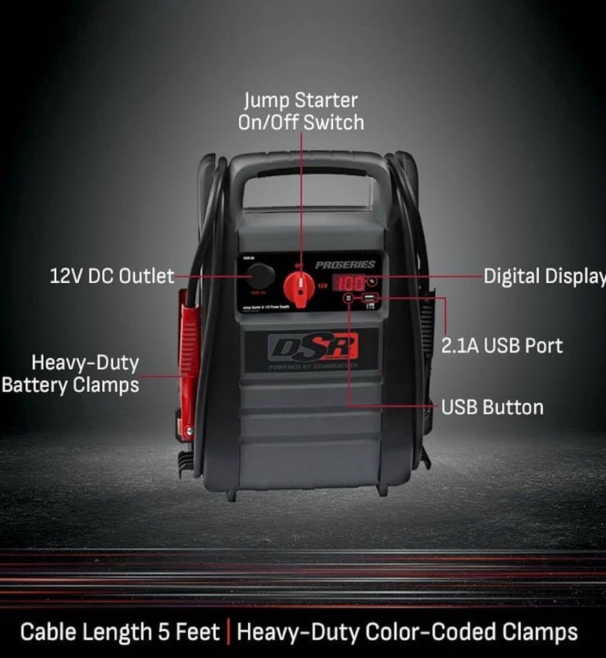 🔋Schumacher DSR ProSeries Car Battery Jump Starter 4400peak Amp 12/24v ...