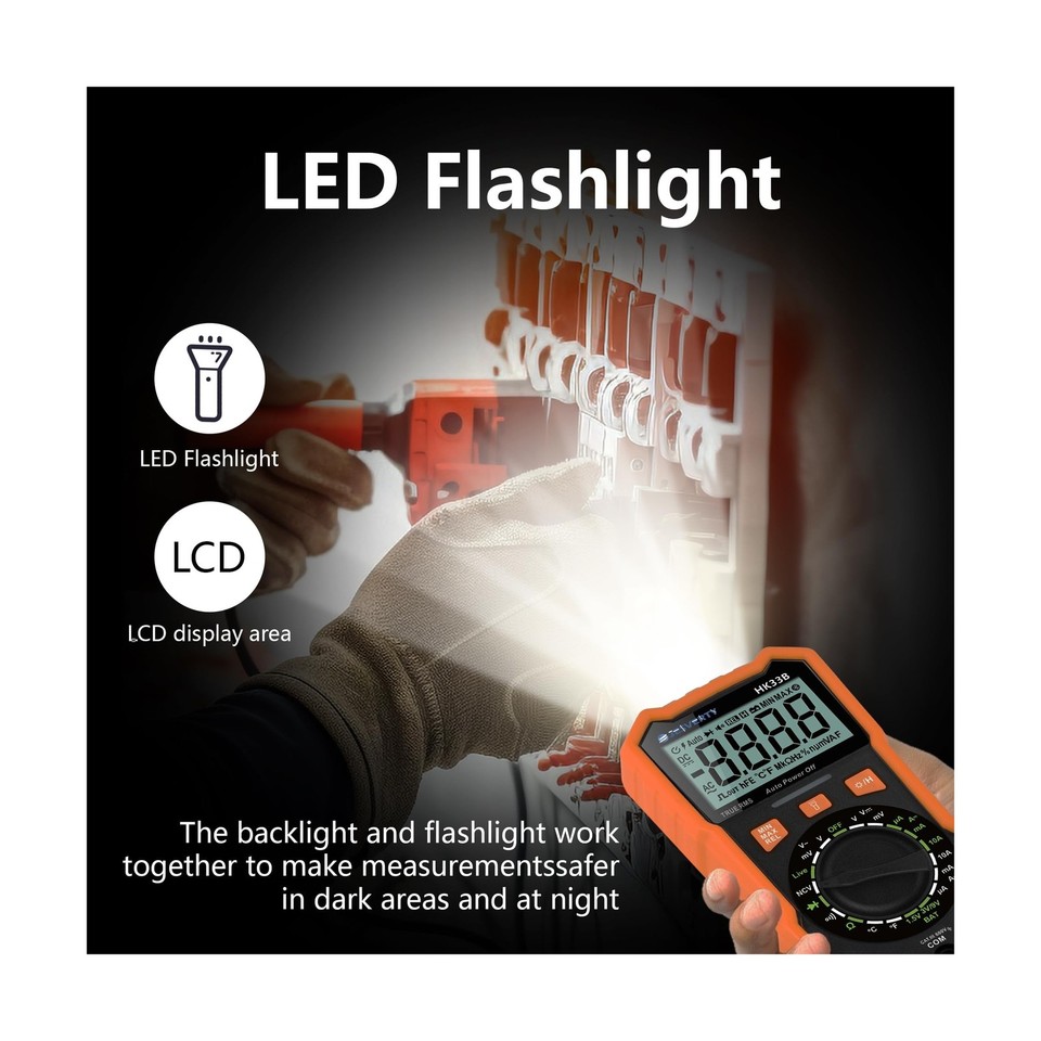 Multimeter Tester 2000 Counts Digital Multimeter with DC AC Voltmet ...