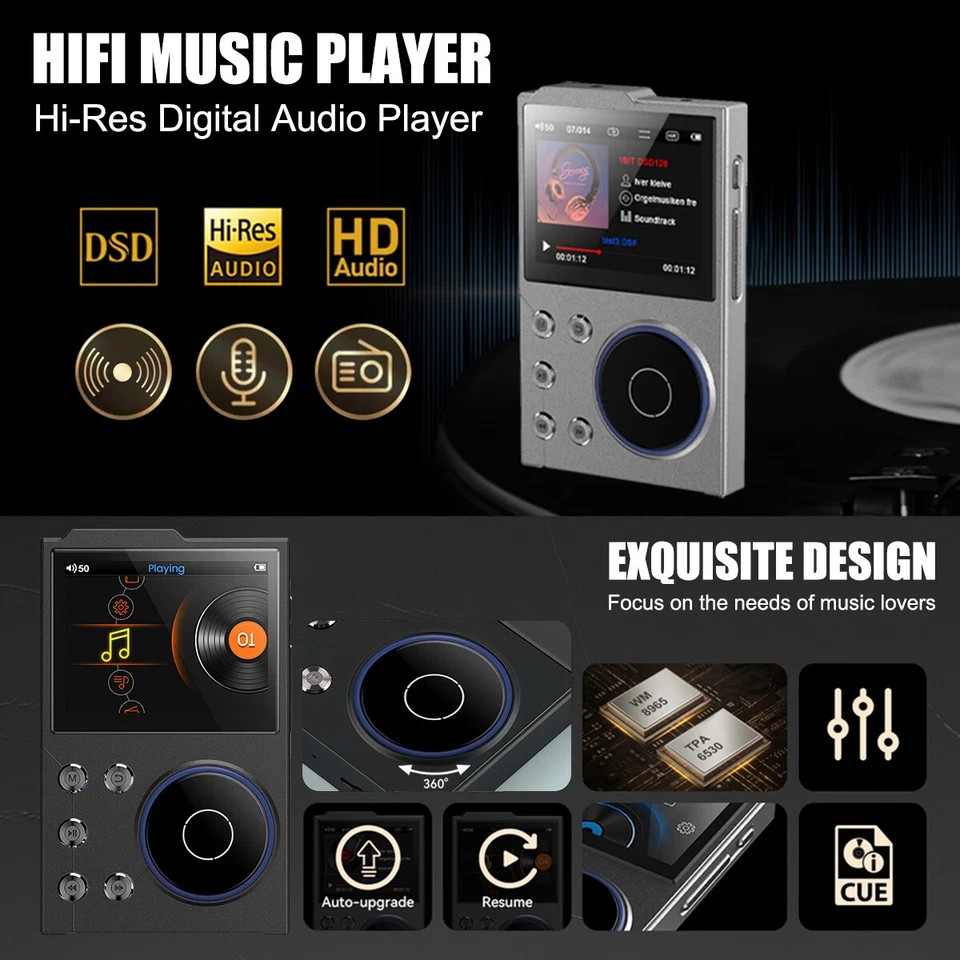 HiFi MP3 Player DSD High Definition Lossless Portable Digital Audio ...
