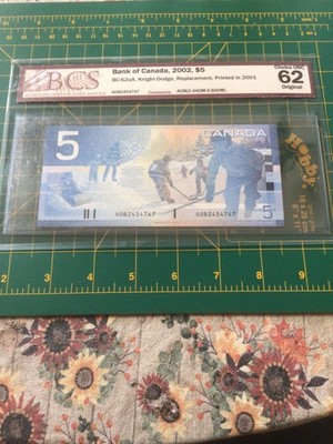 2002 Bank Of Canada 5 Dollar Replacement Note Choice Unc 62 Original | eBay