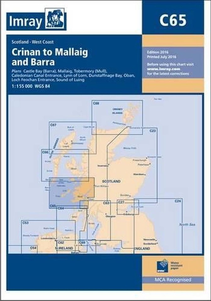Imray Chart C65: Crinan to Mallaig and Barra by Imray Paperback Book | eBay