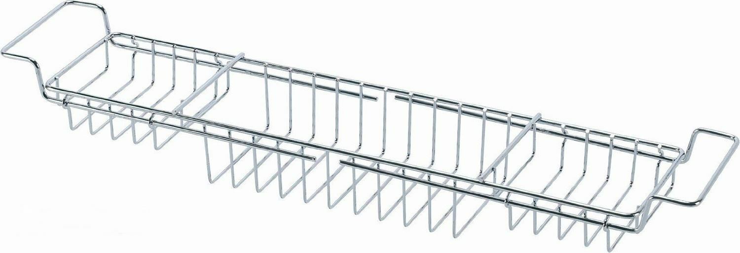 Extendable Over Bath Rack Chrome Bath Tub Caddy Shower Tray Bathroom ...
