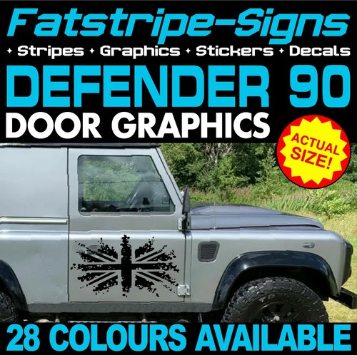to fit LAND ROVER DEFENDER 90 UNION JACK FLAG GB STICKERS GRAPHICS ...