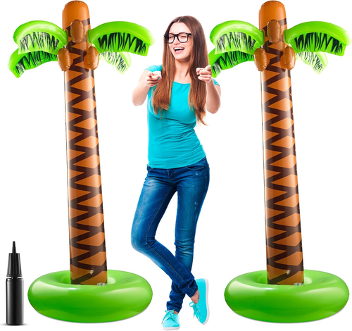 Inflatable Palm Tree with Hand Pump - (Pack of 2) Large 5.5 Ft Blow up ...