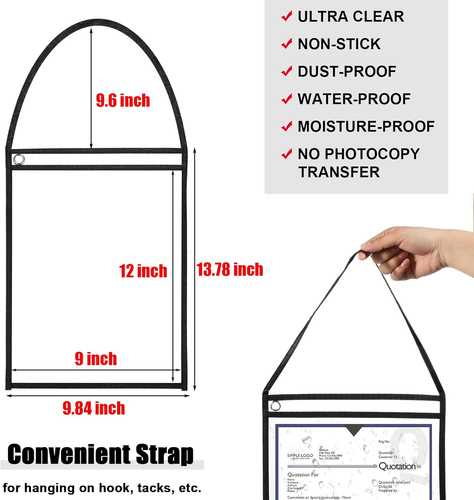 30 Pack Shop Ticket Holders Work Order Holder for 9 x 12 Inch Hanging ...