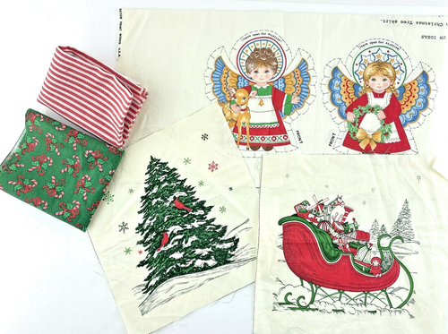 Fabric Craft Project 2 Angel Ornaments 1 Christmas Tree and 1 Sleigh ...