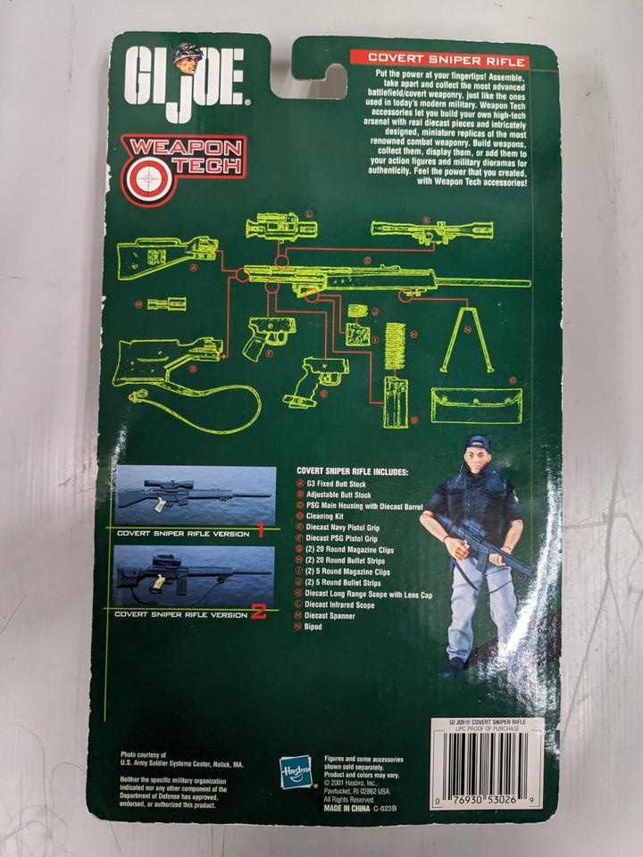 Vintage Hasbro Adult Collectible GI Joe Weapon Tech Covert Sniper Rifle ...