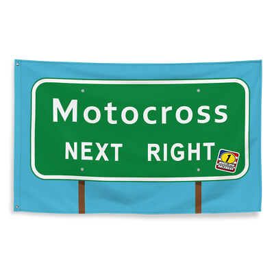 Carlsbad Raceway MX Next Right Sign - Summer Blue Moto Flag | eBay