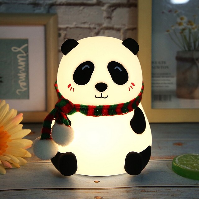 USB Rechargeable Panda Lamp Night Light Children Room LED 7 Color ...