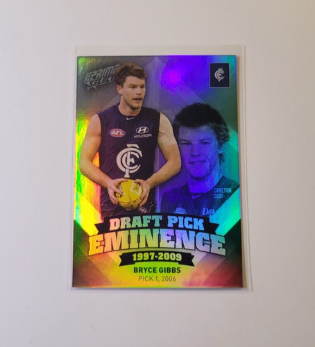 2013 AFL SELECT PRIME DRAFT PICK EMINENCE CARD CARLTON BRYCE GIBBS ...