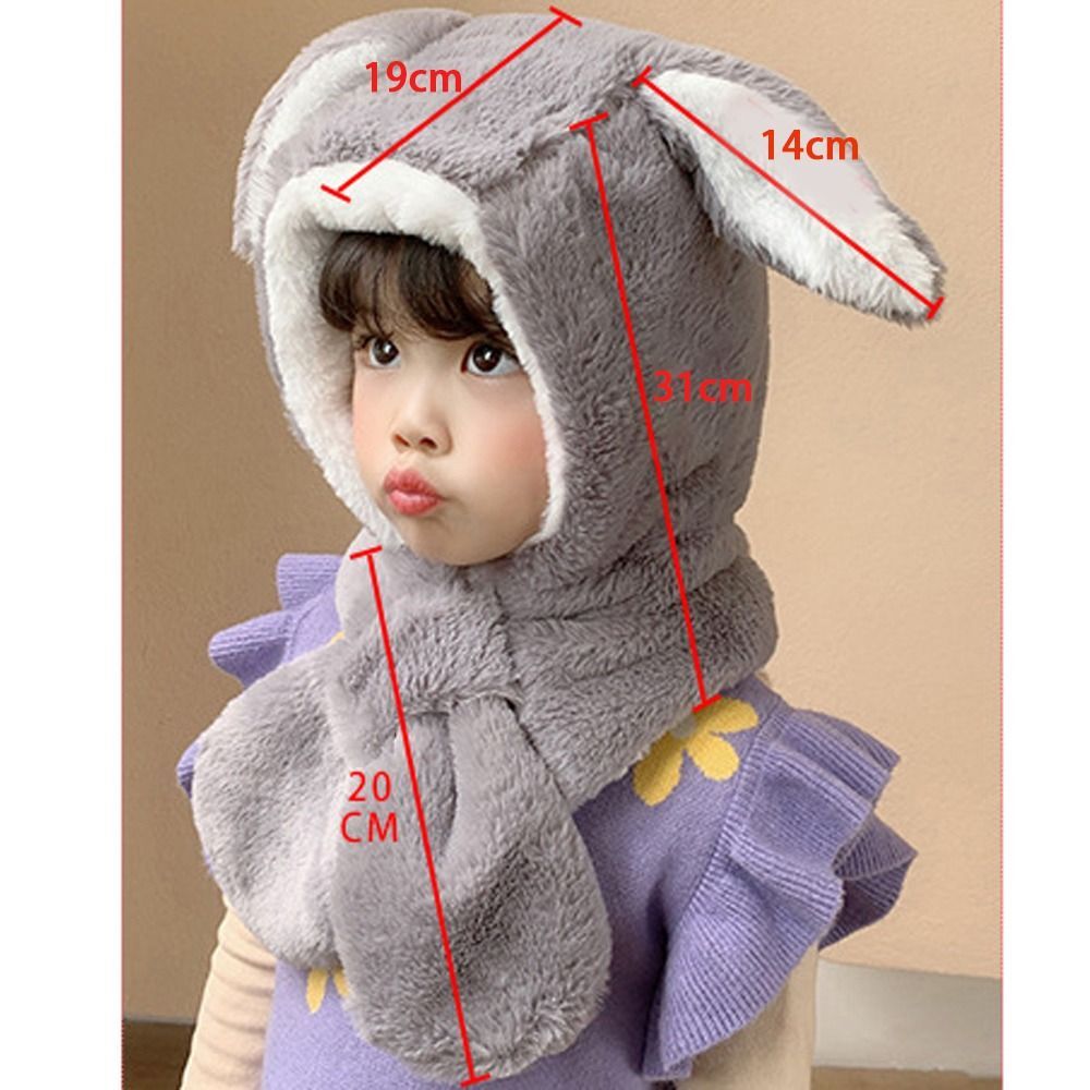 Boys Girls Warm Hat Neck Wrap Plush Rabbit Ear Cap Cartoon | eBay