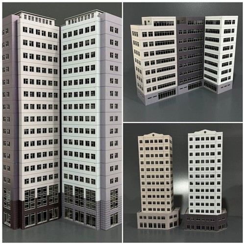 1:87 Scale HO Buildings City Scene Model Train Railway Modern Office ...