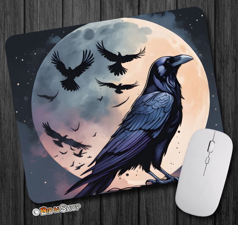 RAVENS & FULL MOON - Mouse Pad / PC Mousepad - Gothic Art Horror ...